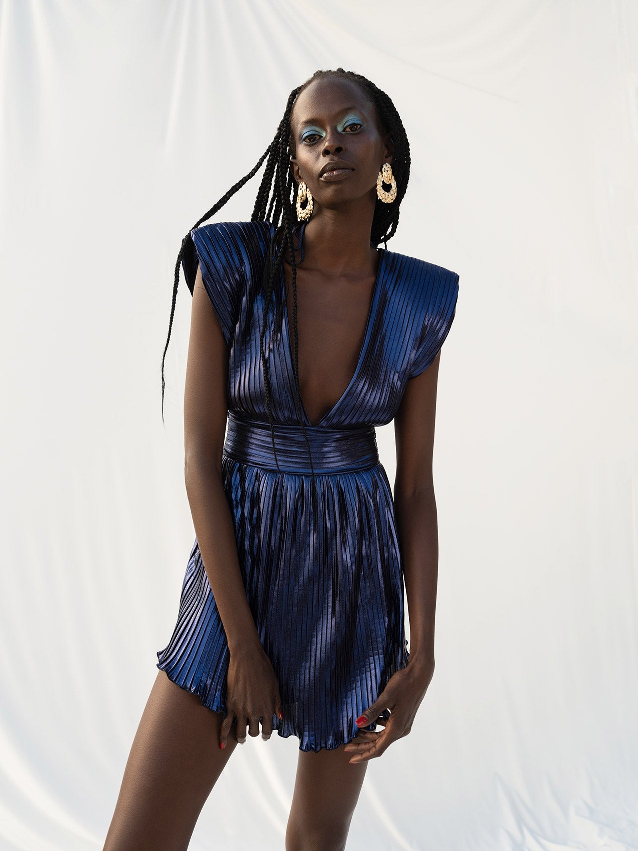 BERTHE in Electric Blue Mini Dress